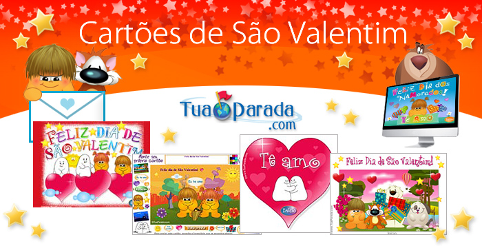 Cartões para desejar feliz dia de São Valentim!